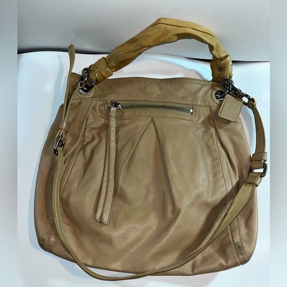 Coach | Bags | Coach Large Taupe Soft Leather Shoulder Bag | Poshmark